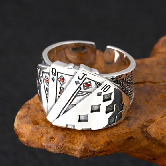 Accessories | Brand New Design Mens Poker Ring Royal Flush Poker Card ...